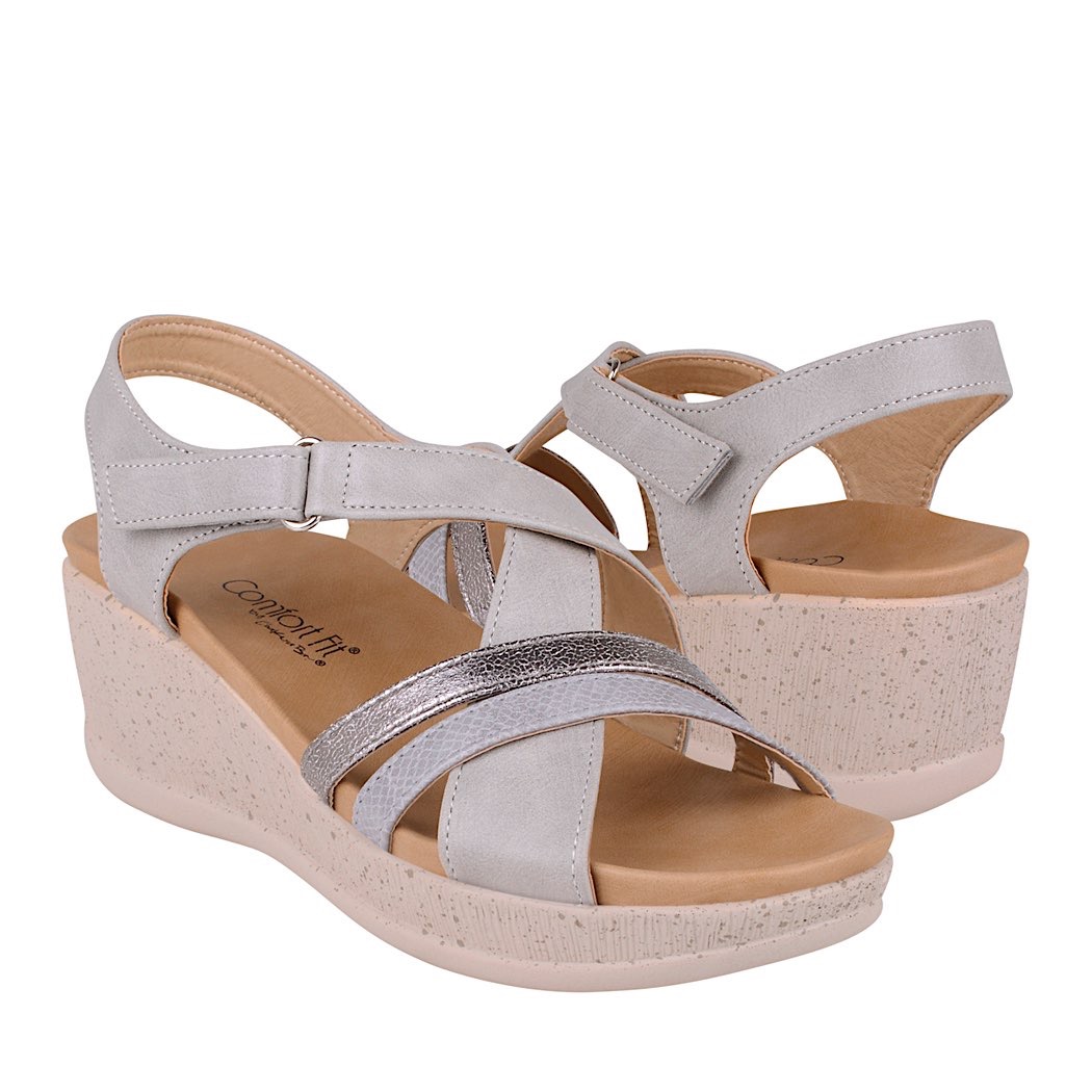 pappomania.com : Sandalias para dama comfort fit 17296 simipiel gris