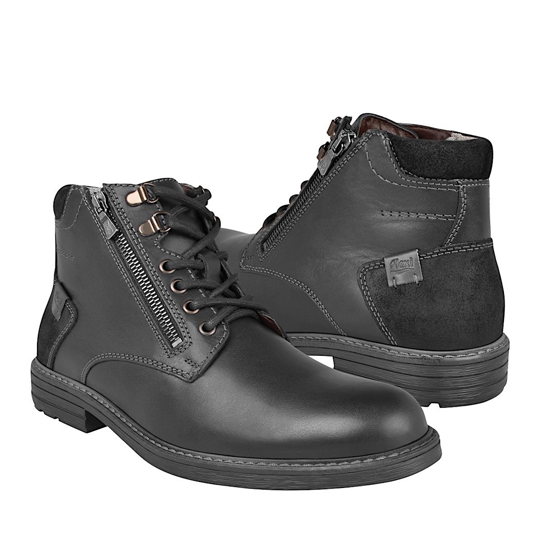 pappomania.com : Botines casuales para caballero flexi 402506 piel negro