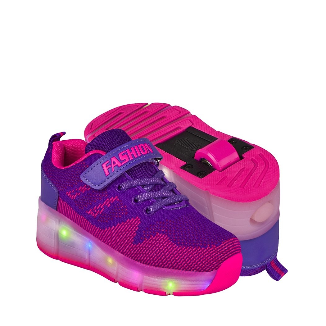 pappomania.com : Tenis patin niña led & wheels hg17352 purpúra